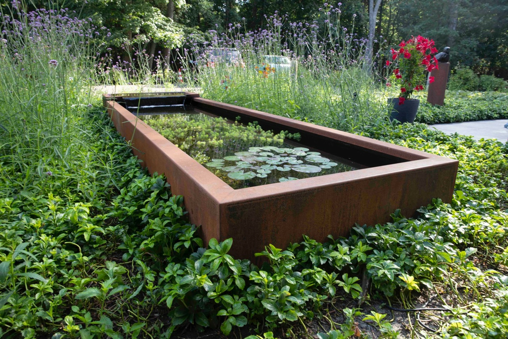 Vijver met plateau – maatwerk – Corten Staal Limburg